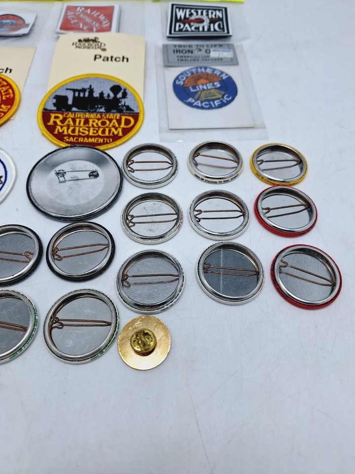 Lot of 32 Railroad Train Buttons Magnets Patches Southern Pacific CSX ...