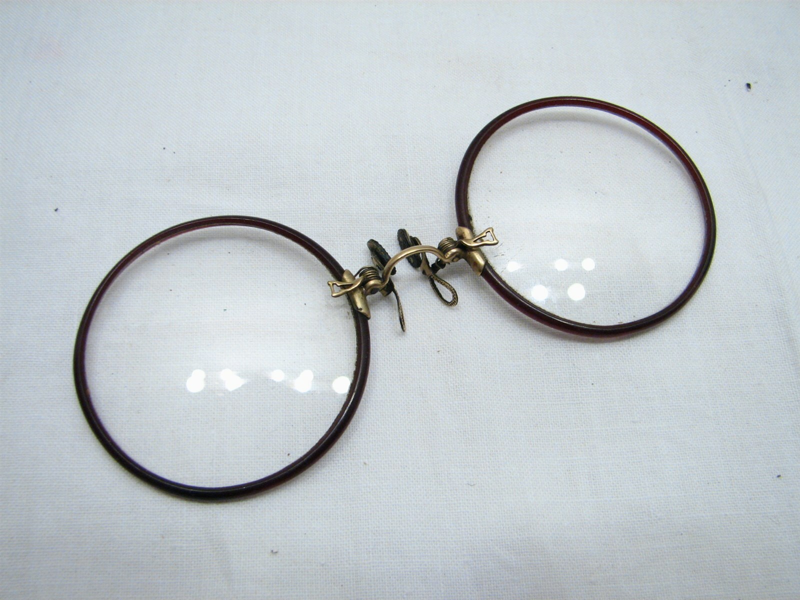 Pince Nez Pinch Nose Spectacles Circular Eyeglasses S… - Gem