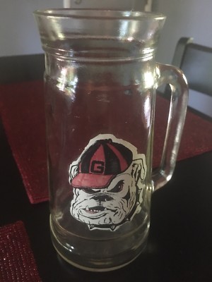 Georgia Bulldogs UGA Football Tankard Beer Mug Glass Stein Tall Drink ...