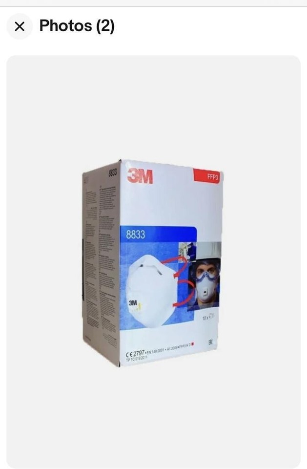 80 x 3M 8833 FFP3 Reusable Dust Mask (Pack of 10) CHEAPEST ONLINE ...