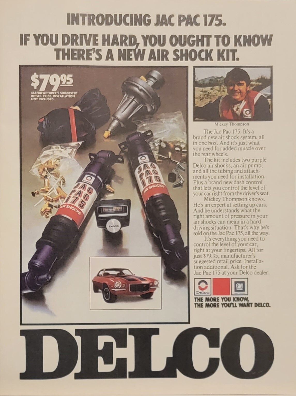 1973 Delco Air Shocks Print Ad Mickey Thompson Jac Pac 175 | eBay