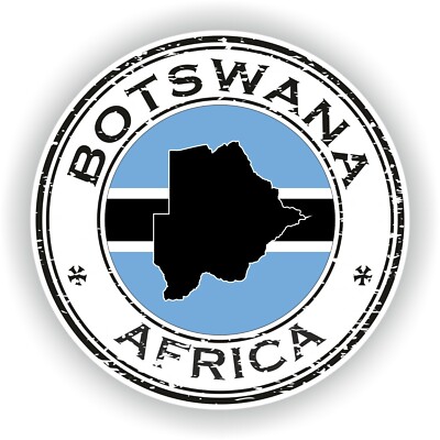 Botswana Southern Africa Round Flag Sticker / High Resolution Vinyl ...