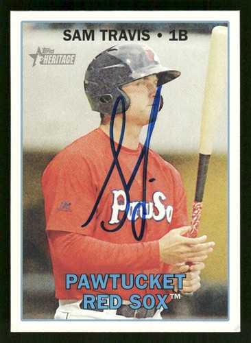 2016 Topps Heritage Minor League Sam Travis IP Auto Autographed Signed ...