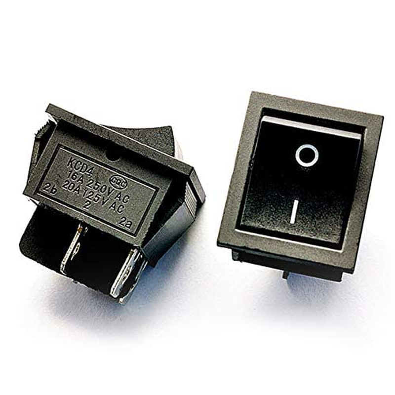 2-Pack Rocker Power Switch 16A 250V AC 4 Pin 2 Position ON/OFF Power ...