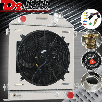 3 Row Radiator Shroud Fan For 1928-1932 Ford Chopped Hot Rod High Boy ...
