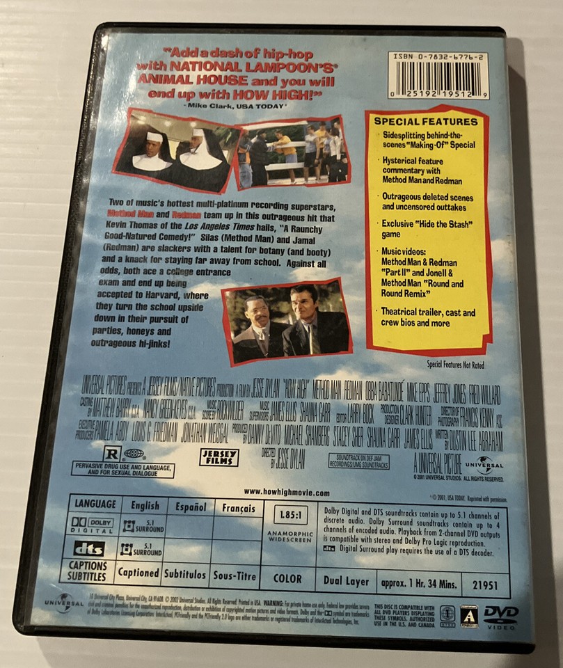 How High (DVD, 2001) Widescreen Edition Method Man Redman Mike Epps ...