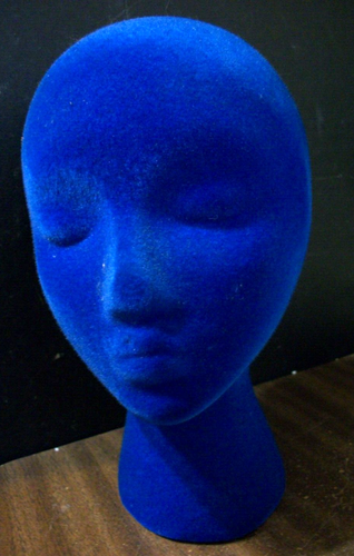 Vintage Retro Mid Century Velvet Felt Flocked Wig Mannequin Head ...