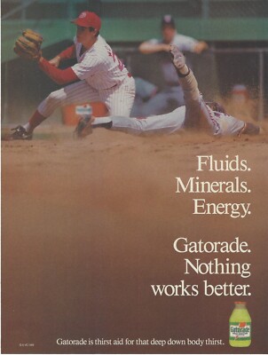 1989 Gatorade Baseball Player Beverage vintage print ad 80's ...