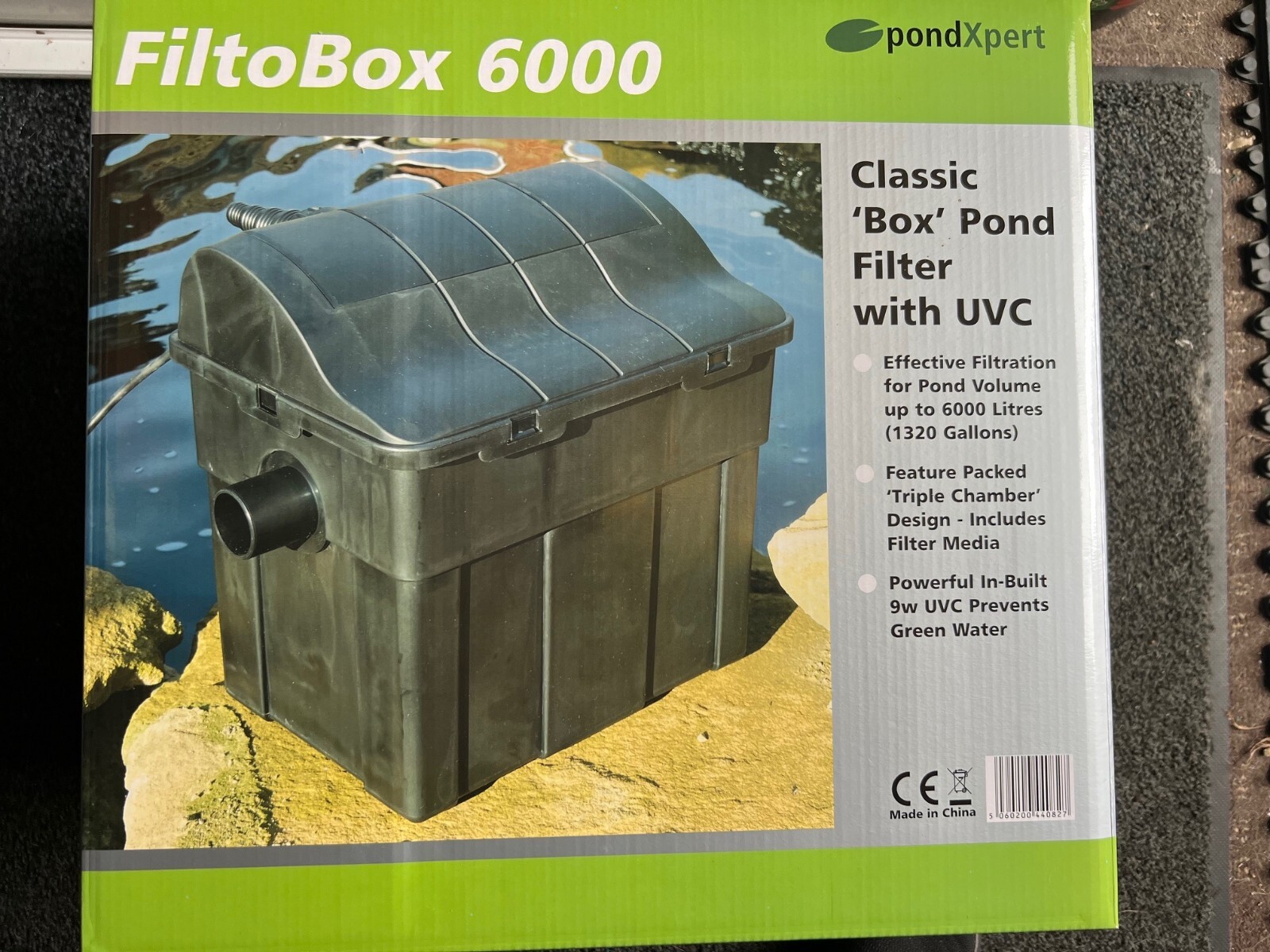 PondXpert FiltoBox 6000 Pond Gravity UV 9 Watt Filter Garden Koi ...