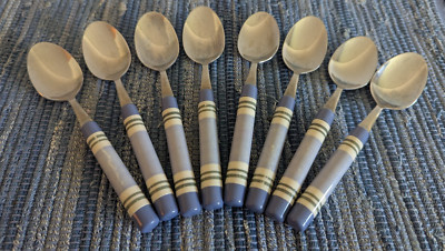 HTF Pfaltzgraff Rio Set of 8 Stainless Steel Teaspoon Utensils | eBay