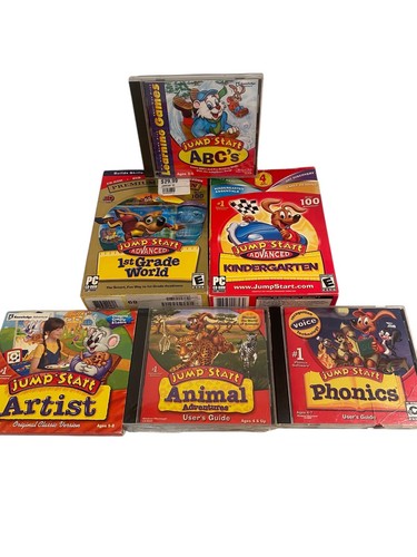 Jumpstart Kindergarten&1st Gr Math Spelling+ Lot PC CD-ROM Knowledge ...