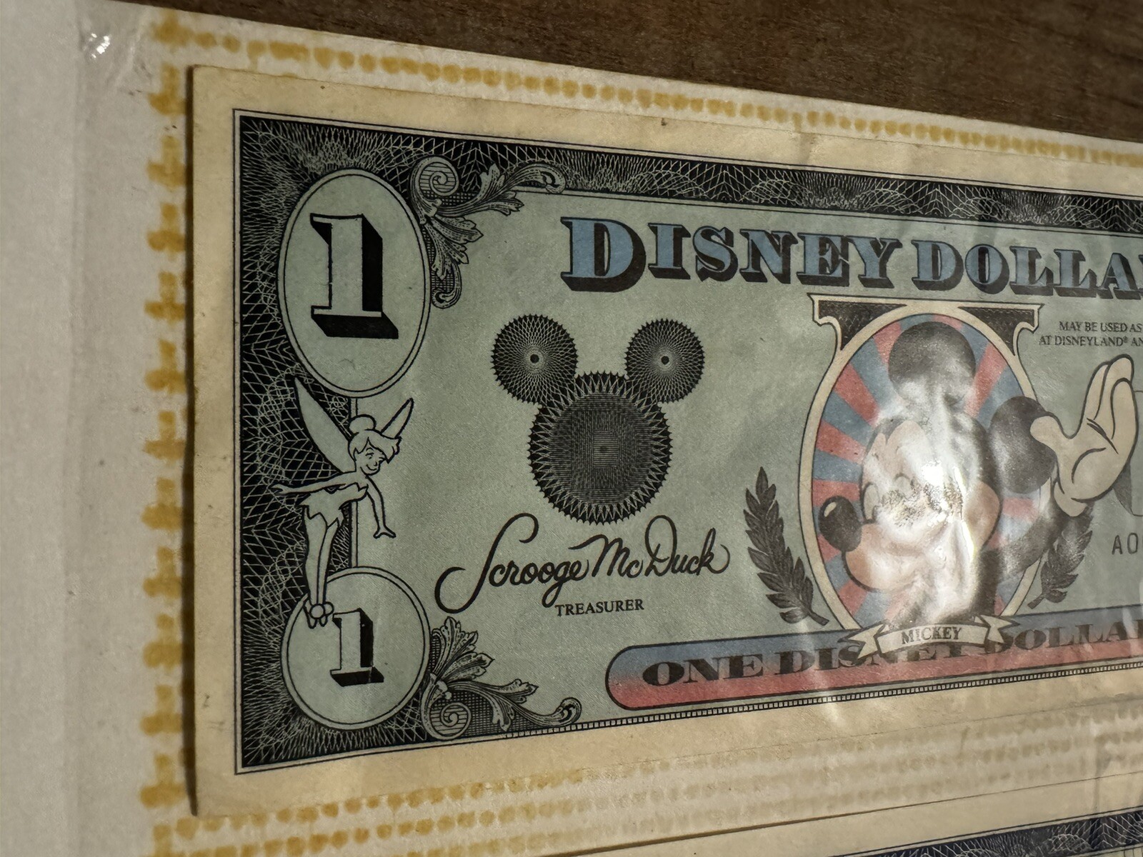 DISNEY DOLLARS 1987, 65th Anniversary, 1995, 1996,1997 & 2003 1$ Lot of ...