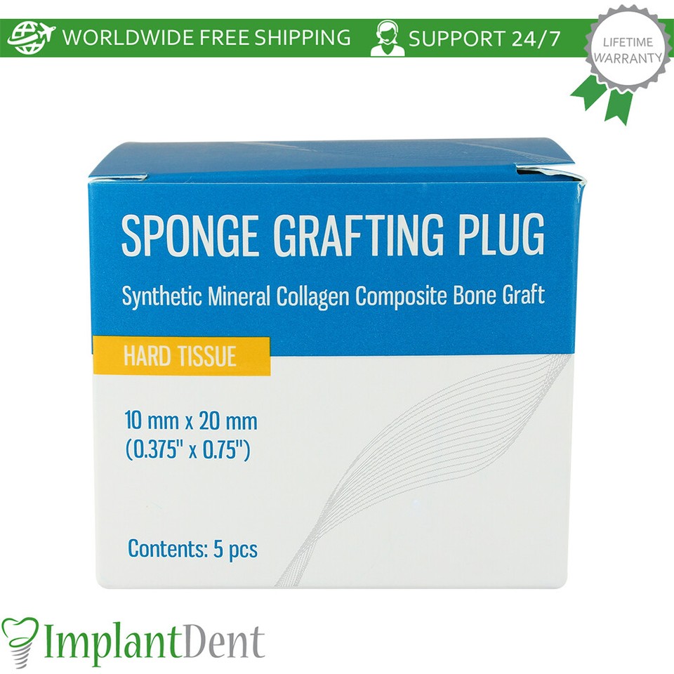 5pcs Dental Sponge Grafting Plug Synthetic Collagen Composite Sterile ...