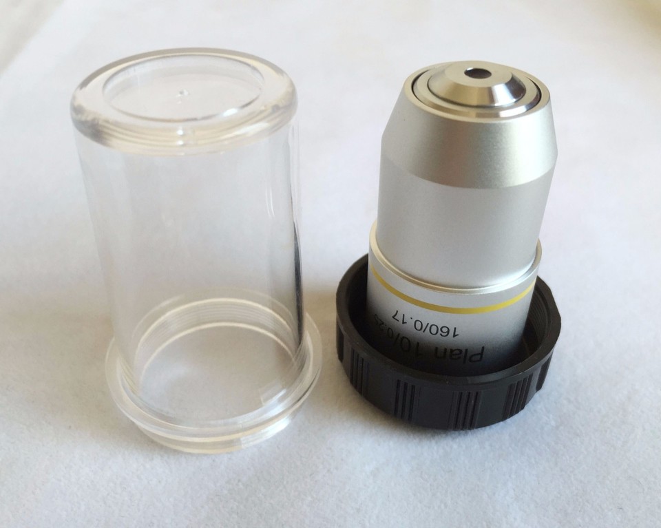 Compound Microscope Objective Lens 10X Plan Achromatic DIN RMS thread ...