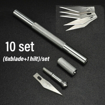 10set Hobby Exacto Knife X-Acto Blades Handle For Craftsman Craft Tool ...