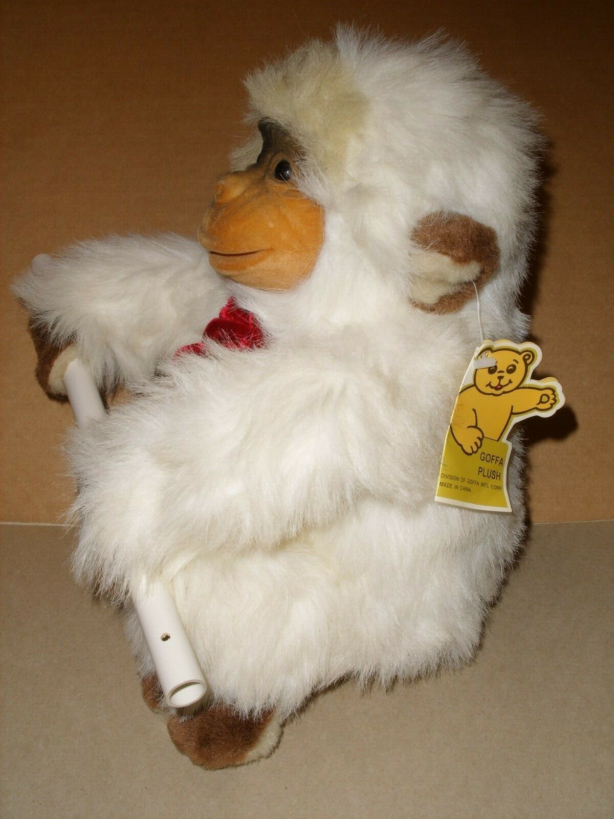 Goffa International Hanging White Gorilla Monkey Ape Soft Fuzzy Plush ...