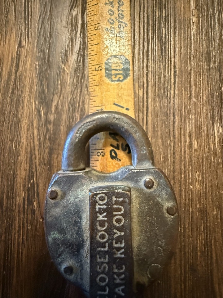 Vtg Brass Railroad Padlock Lock Mobile And Ohio Railroad Antique Lock ...