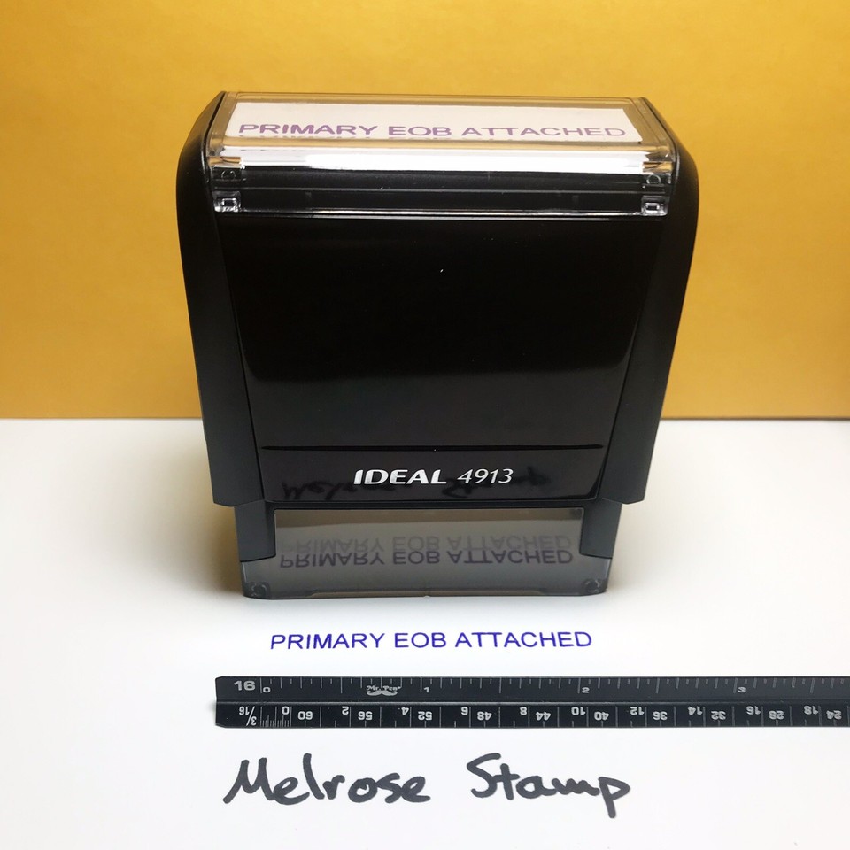 Primary EOB Attached Rubber Stamp Purple Ink Self Inking Ideal 4913 | eBay