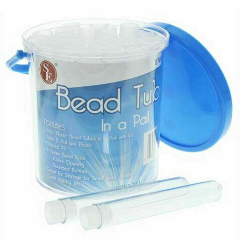 24 Pc Plastic Gold Vials In A Pail - Gems-Beads-Nuggets,Pills,Survival ...