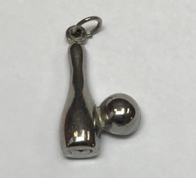CUTE STERLING SILVER BOWLING BALL & PIN BRACELET CHARM BOWLER | eBay