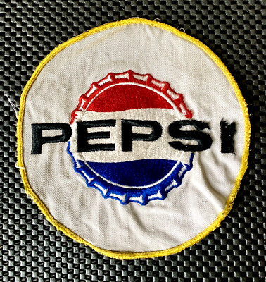 PEPSI BOTTLE CAP LARGE VINTAGE EMBROIDERED SEW ON ONLY PATCH SODA ...