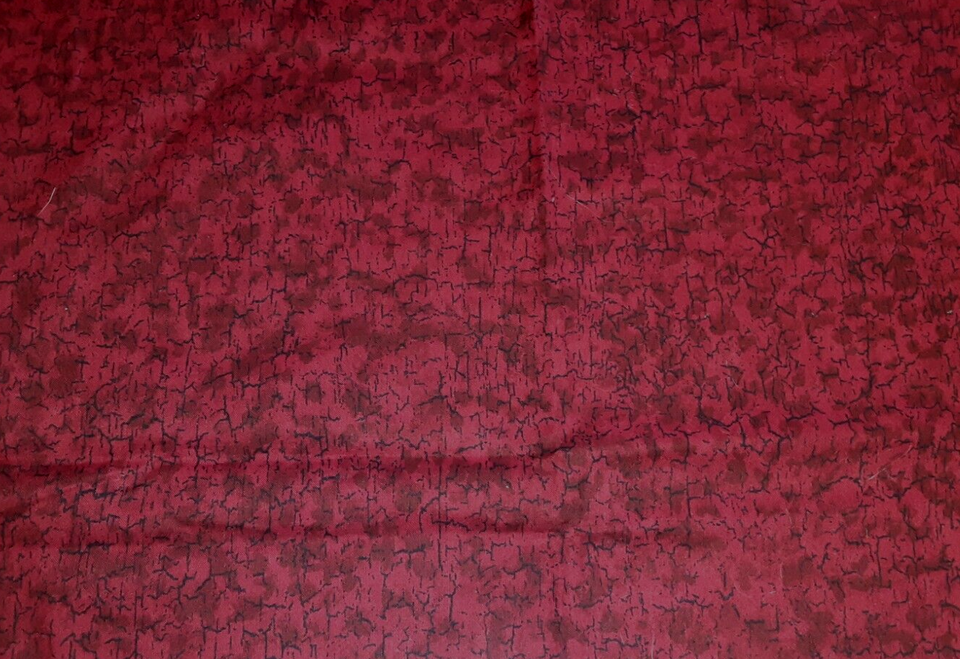 25" Vtg Cranston Print Works Leslie Beck Black Texture on Dark Red | eBay