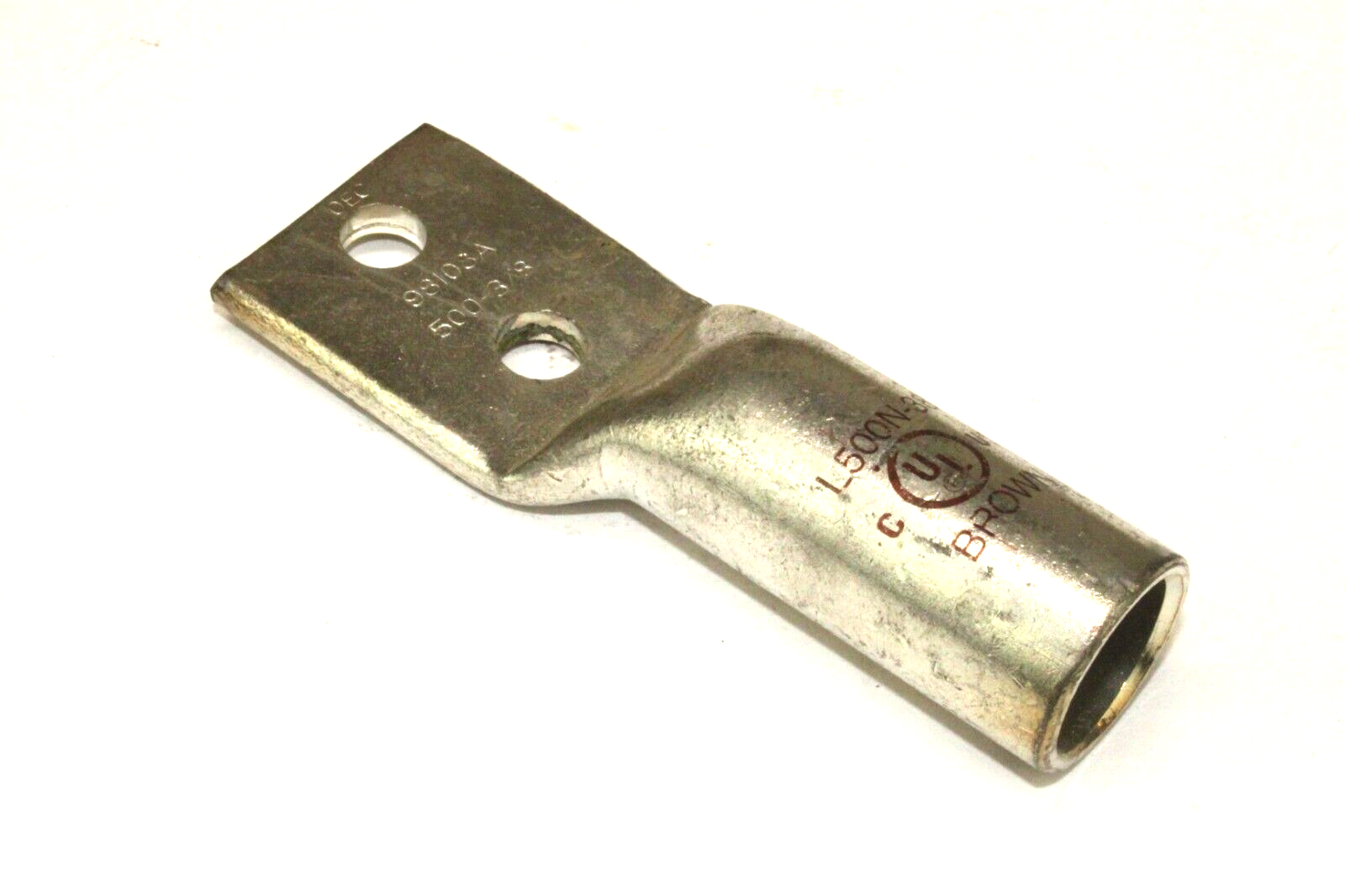 OEC L500N 9810B 500 MCM COPPER COMPRESSION LUG 500-1/2 2 HOLE BROWN DIE ...