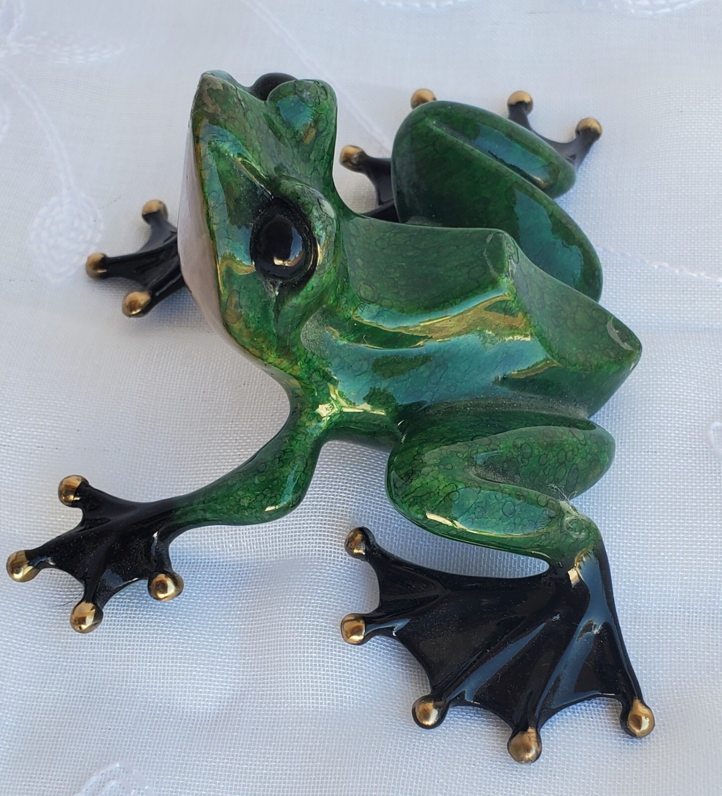 Frogman Tim Cotterill 'LITTLE WALLY' Bronze GREEN Frog Statue #33/5000 ...