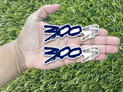 300 S Drip Car Emblem Badges Custom New Racing Aggressive Blue on White ...