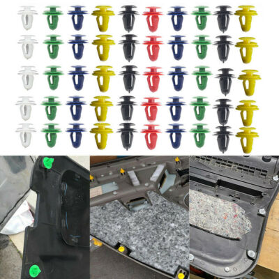 50PCS Auto Door Panel Clips Fixing Fastener 9mm Hole Car Interior Trim ...