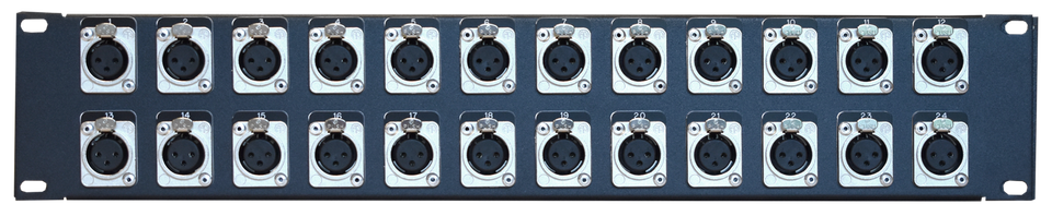 CBI 24 Ear Splitter Box Rack w/10ft/10ft Main Microphone Splitter Snake ...