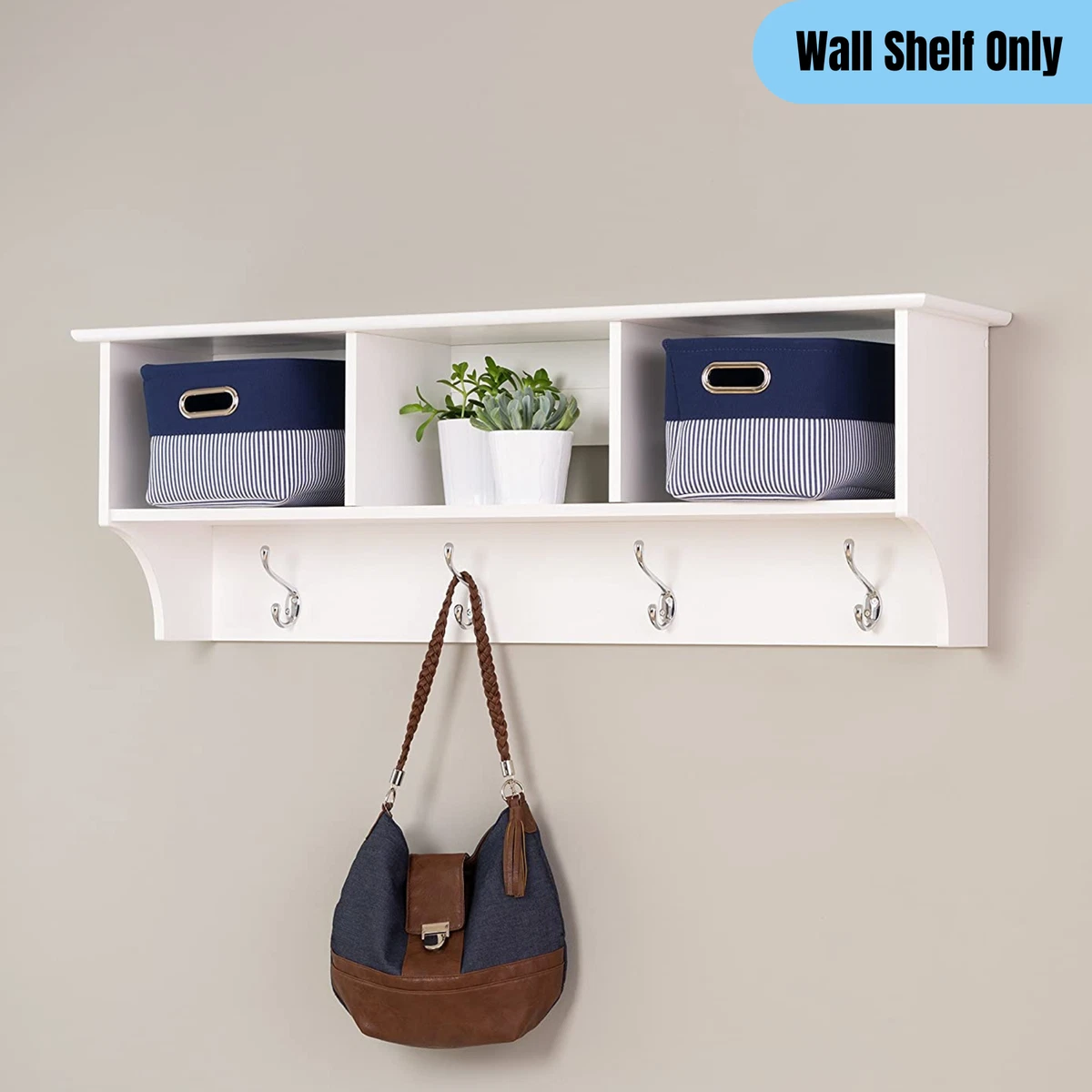 Entryway Shelf With 4 Hooks