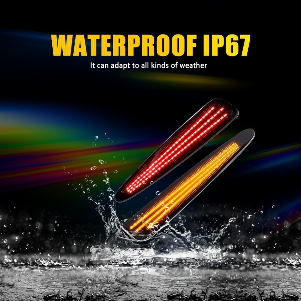 Set of 4 Amber Red LED Side Marker Lights For 2005-2013 Chevrolet ...