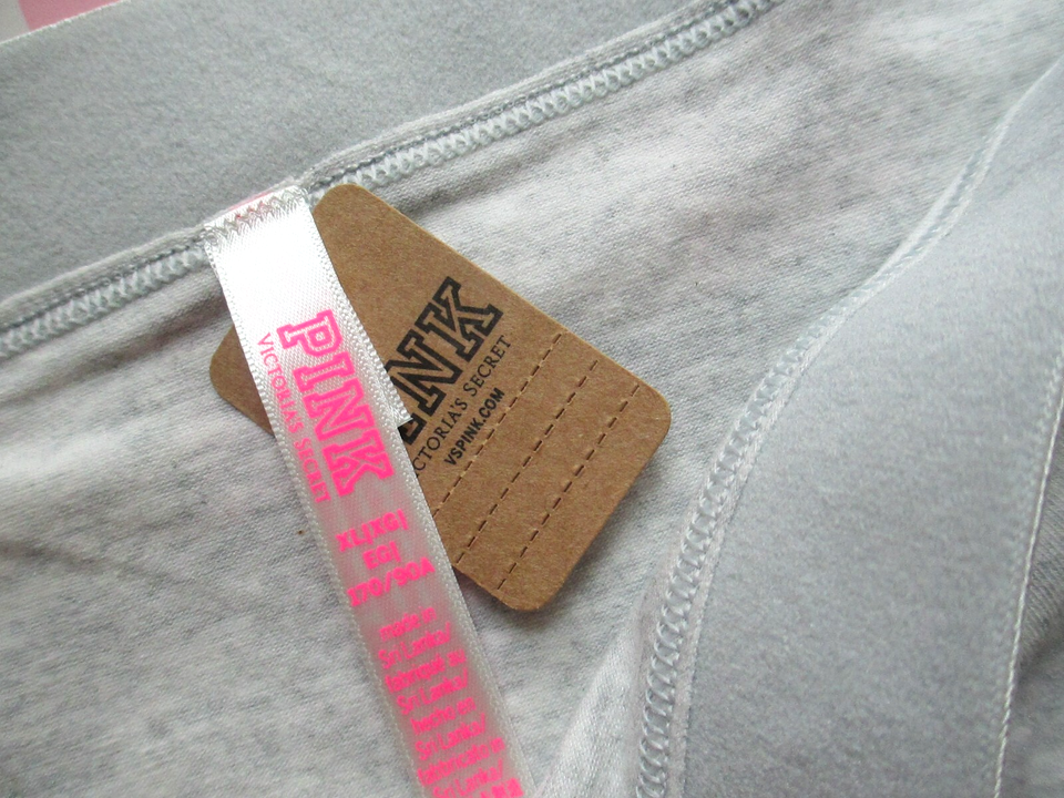 VICTORIA'S SECRET PINK Cotton Hiphugger Panty XL Gray Heather VS Logo ...