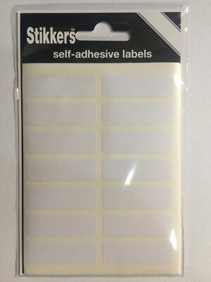 White Small Sticky Labels 12 x 38mm Price Stickers Tags Blank Self ...