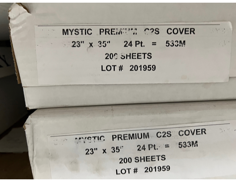 Mystic Premium 24pt C2S Cover stock 23x35 (1 case - 200 Sheets) $80 per ...