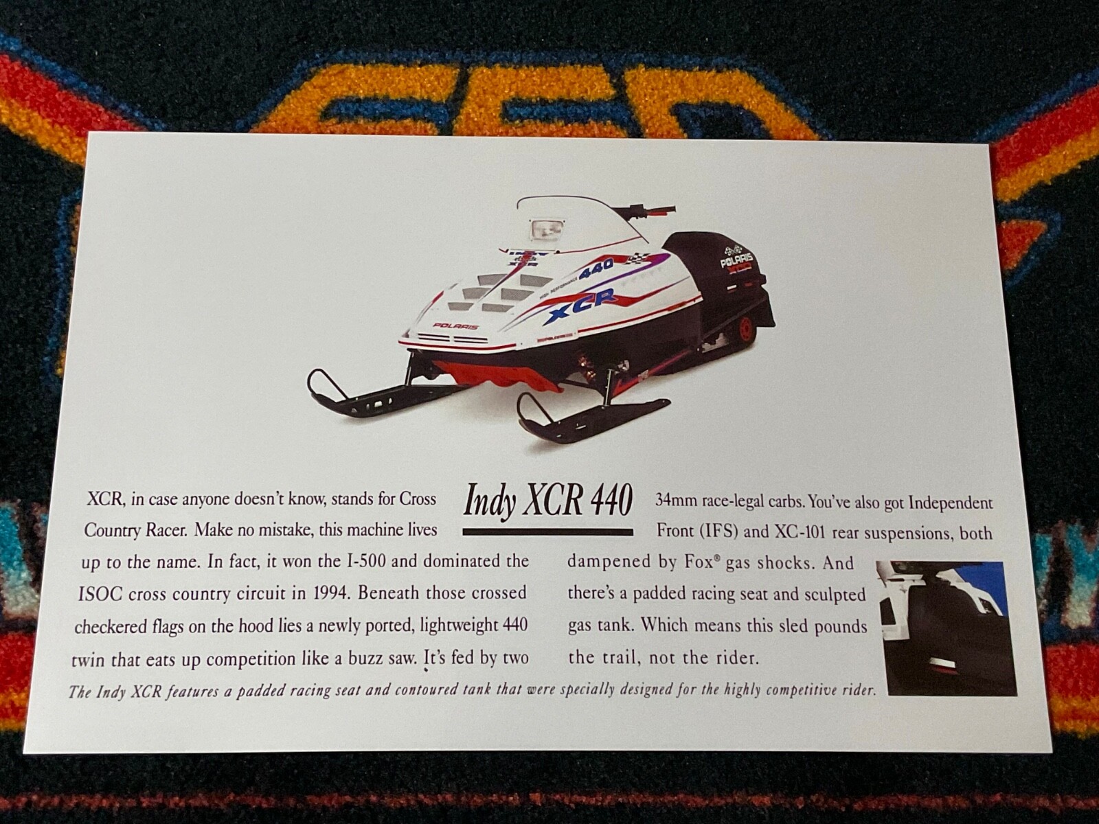🏁 ‘95 POLARIS INDY XCR 440 Snowmobile Poster vintage sled (BUZZ SAW.) 🔴 ...