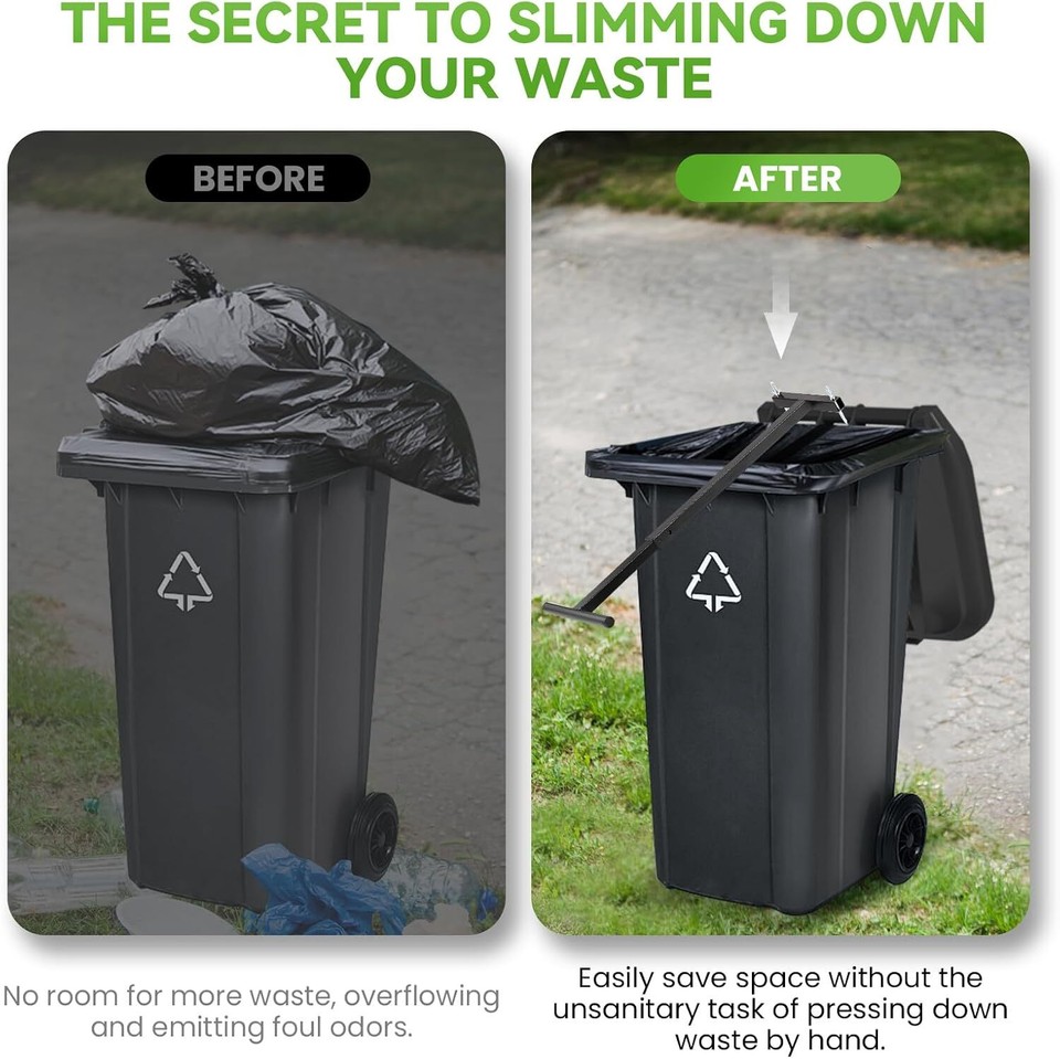 Steel Manual Wheelie Bin Trash Compactor Restaurant Hotel Commercial ...