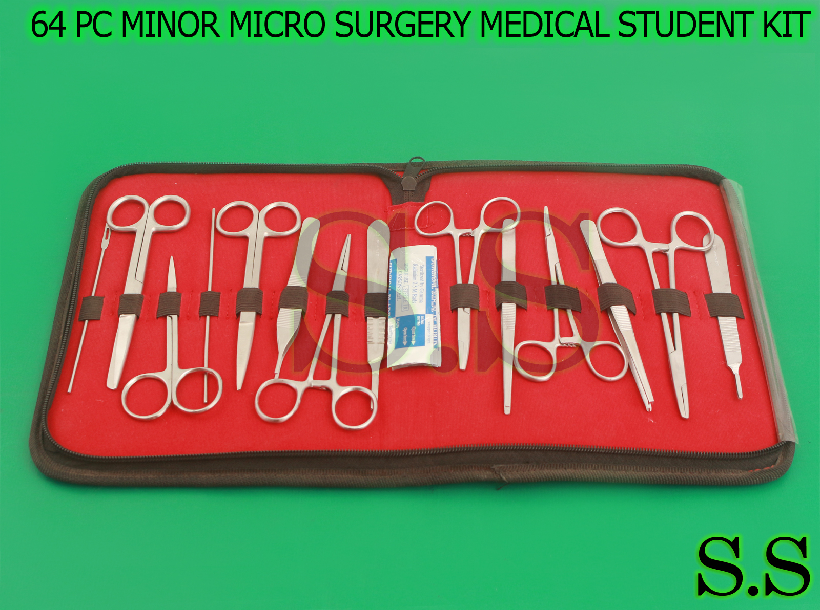 64 PC MINOR MICRO SURGERY MEDICAL STUDENT SURGICAL INSTRUMENTS FORCEPS ...