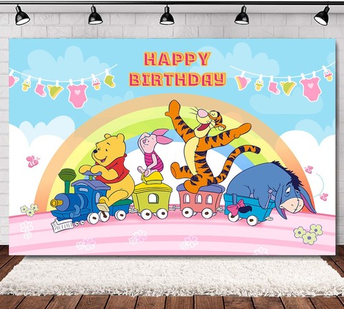 Winnie The Pooh Birthday Party Supplies Backdrop Banner Poster Vinyl ...