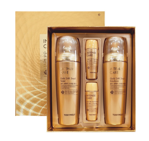 TONY MOLY Intense Care Gold 24K Snail 2pcs Skin Emulsion Anti-aging ...
