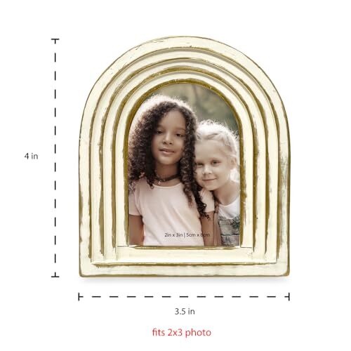 Vertical Arc Resin Picture Frame with Gradient Design, 2x3 White with ...