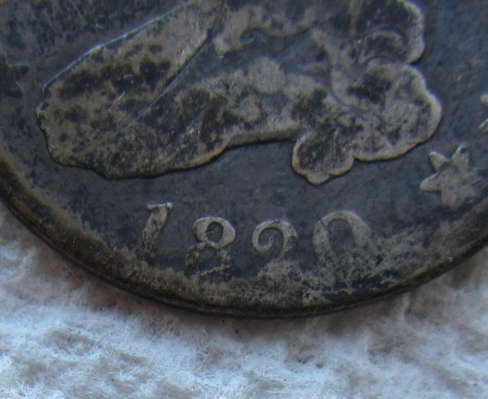 1820 25C Capped Bust Silver Quarter Large Diameter Rare Key Date Holed ...