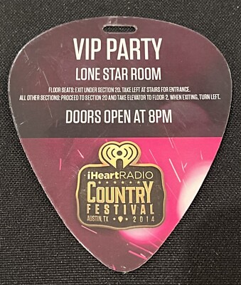 iHeart Radio Country Festival 3/29/14 Austin VIP Party Laminate Pass | eBay