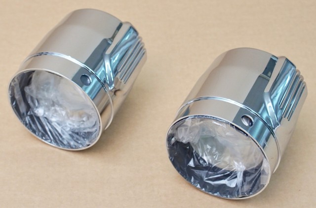 Harley-Davidson Chrome Defiance 4.5” Muffler End Caps 65100095 Forged ...