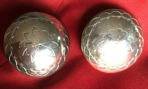 Native American JT 925 Sterling Silver Dome Concha Earrings large 1,75 ...