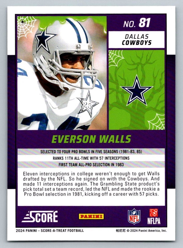 2024 Panini Score-A-Treat# 81 - Everson Walls - Dallas Cowboys | eBay