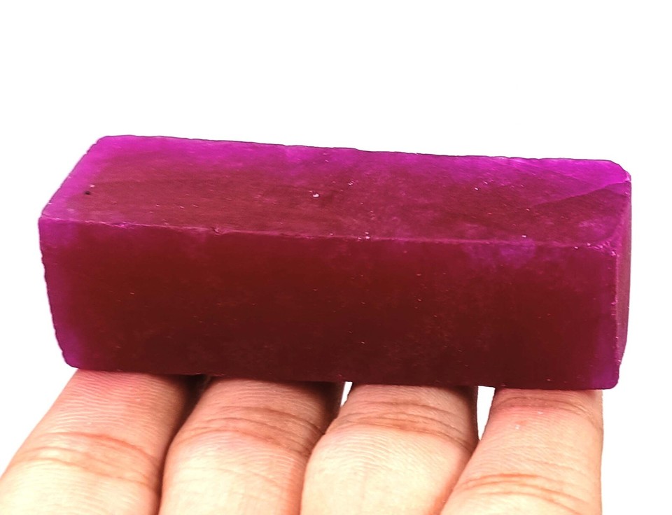 Dyed Real Red Ruby Rough 397.20 Ct Certified Natural Slice Gemstone 25S ...