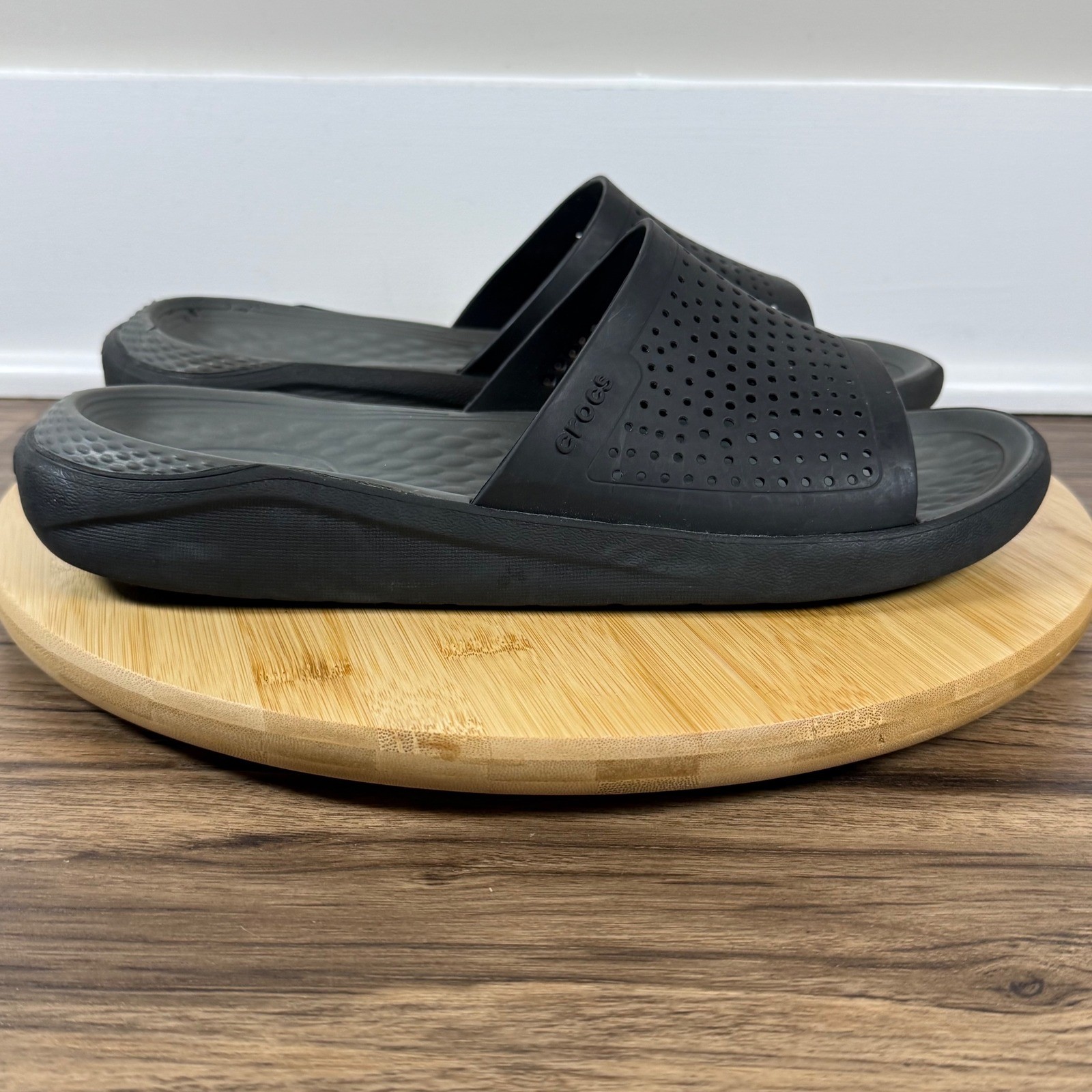 Crocs Literide Slides Men's 10 Black Summer Casual Sandal Women's 12 ...