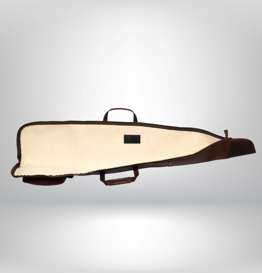 Leather Shotgun Slip Case Brown –Padded Rifle Gun Cover Vintage Hunting ...